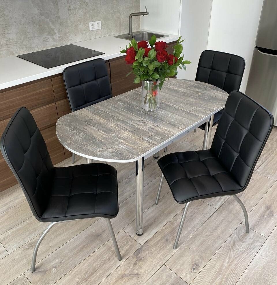 Стол кухонный раздвижной, Кантри, стулья для кухни комплект 4 шт, обеденная группа