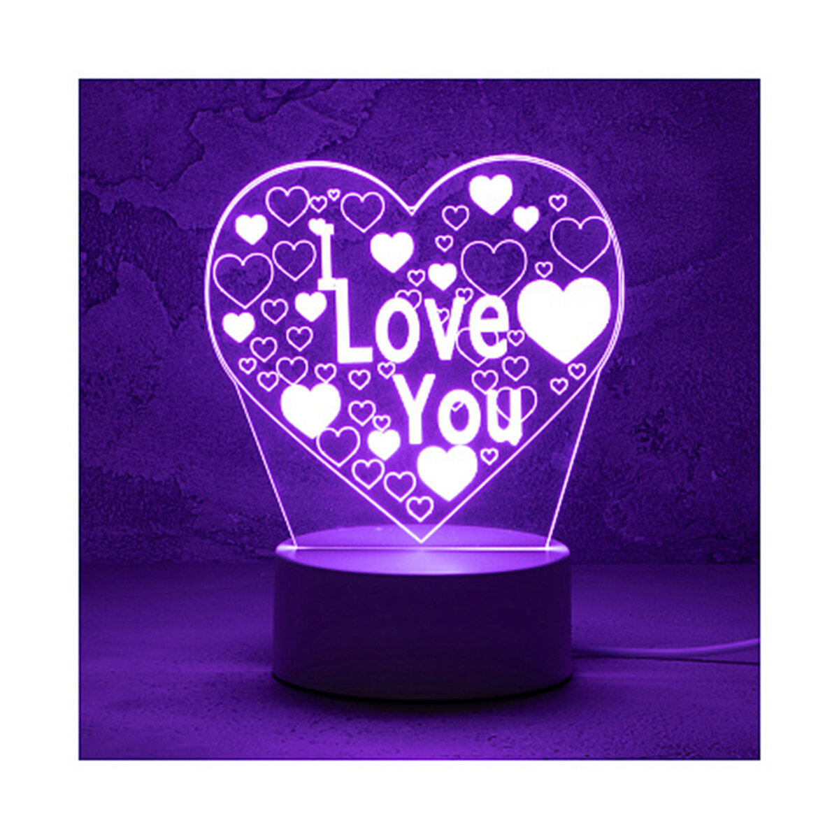 Ночник светодиодный Energy EN-NL 22 3D Сердце с надписью, 5 В, 17 x 14 см