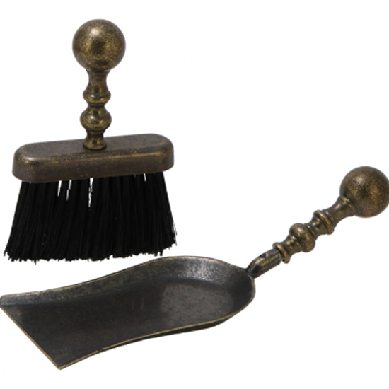 Набор для камина Alberti Livio совок большой + щетка плоская