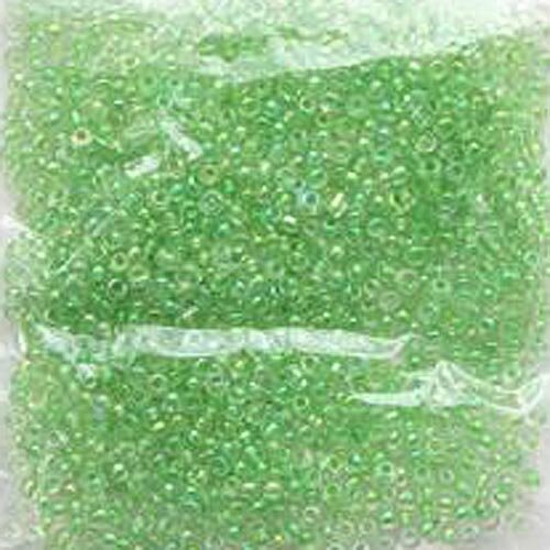 Бисер AS-212 салатный перламутровый разноцветный прозрачный (11/0) 2.1 мм 20 г, цена за 1 уп.