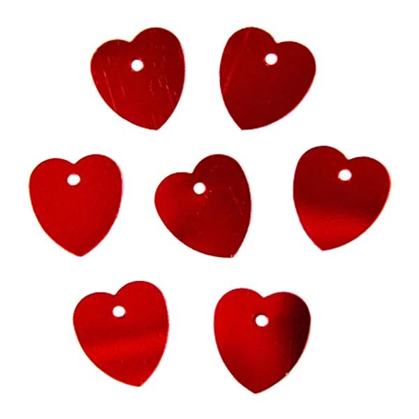 Пайетки Сердечки SE10-3 красный цвет 10х10 мм 10 г, цена за 1 уп.