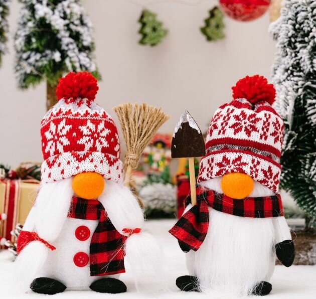 Новогодний набор BOTTONCINI гном снеговик, 2 шт, р-р 24х7 см