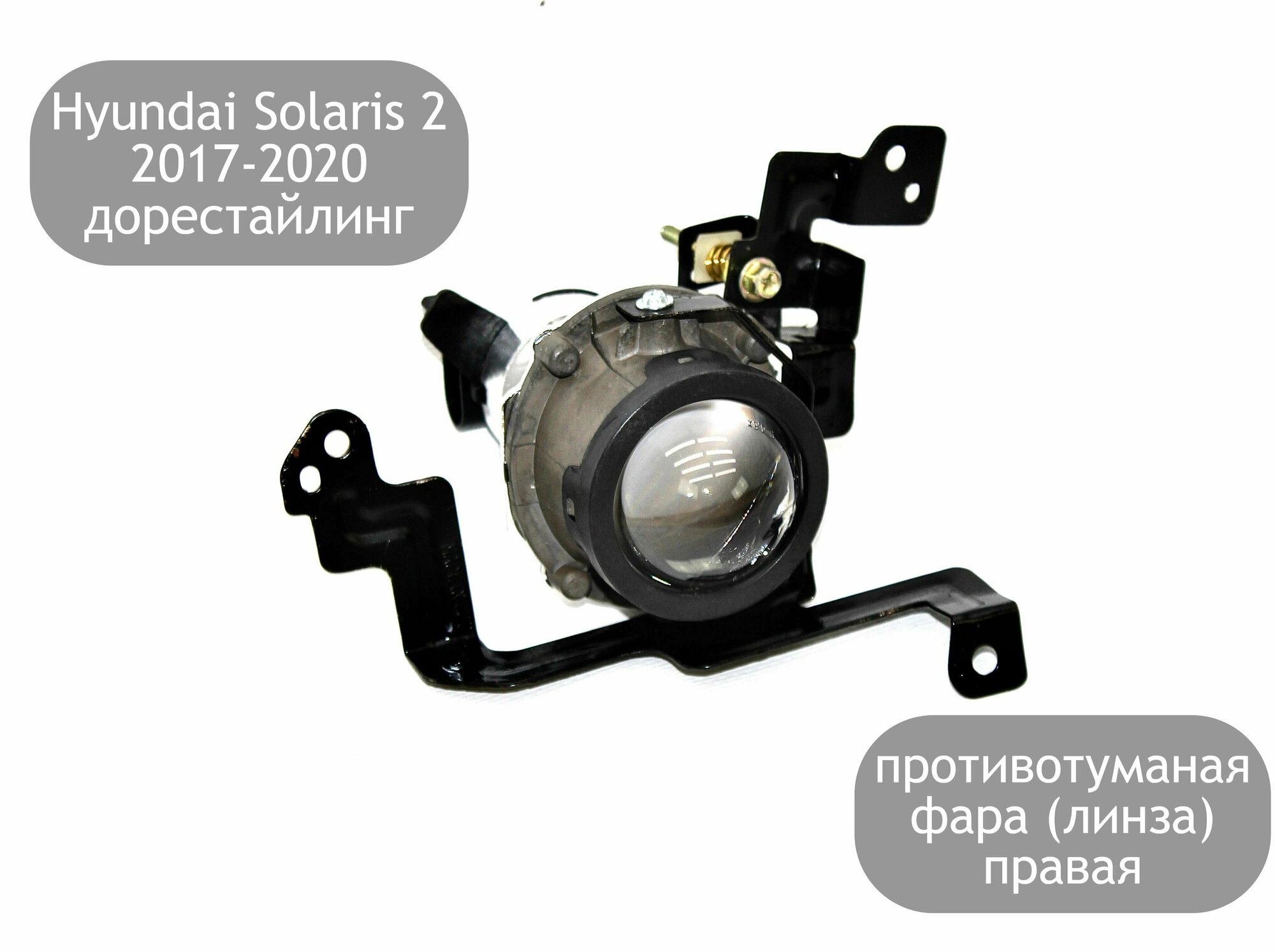 Противотуманная фара линза правая для Hyundai Solaris 2 2017-2020 (дорестайлинг)