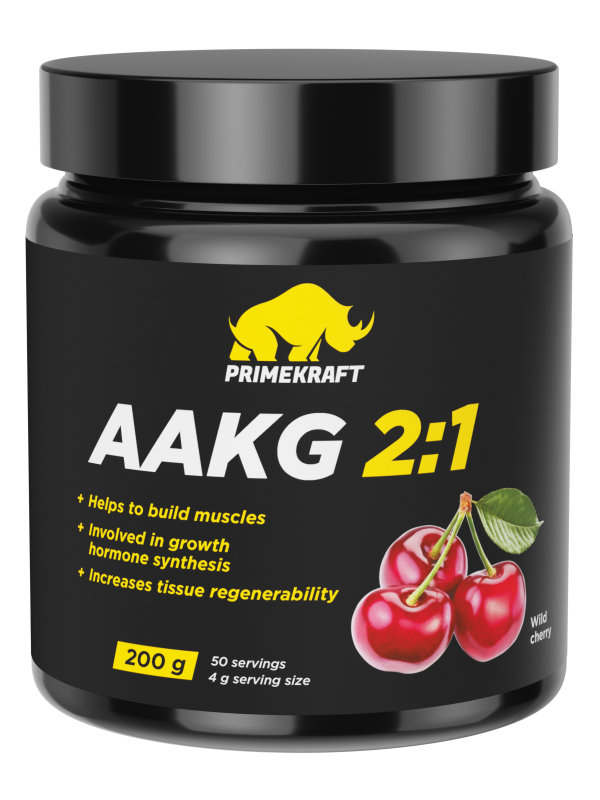 "Prime Kraft AAKG 2:1:1" - аминокислота "Аргинин" 200 гр (Дикая вишня)