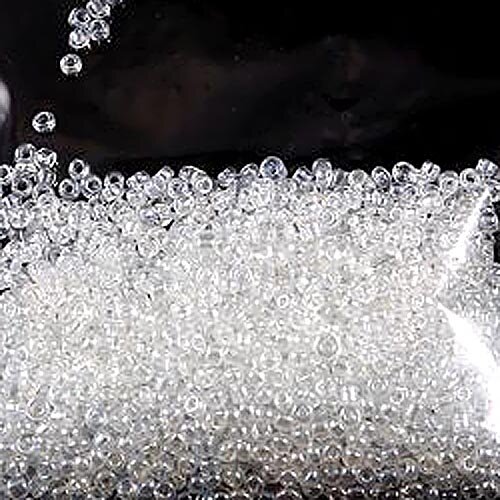 Бисер AS-101 белый прозрачный перламутровый (11/0) 2.1 мм 20 г, цена за 1 уп.