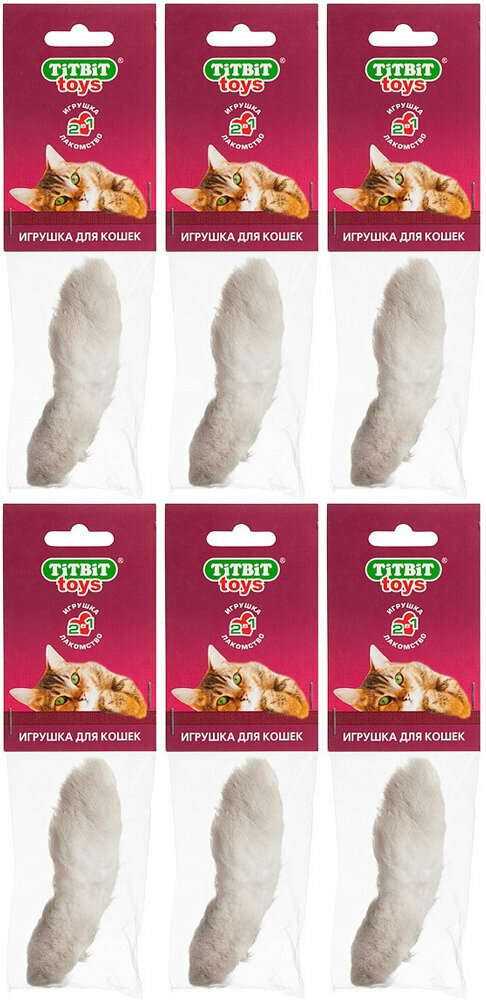 Titbit Игрушка для кошек Лапка пушистая, 6 шт.