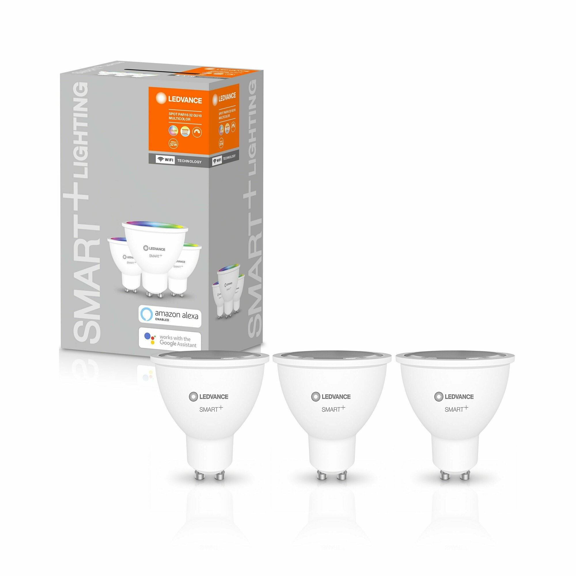 Умная светодиодная лампочка Ledvance / Osram SMART+ WiFi, PAR16, 350лм, 5Вт, RGBWК (мультицвет), GU10, софит