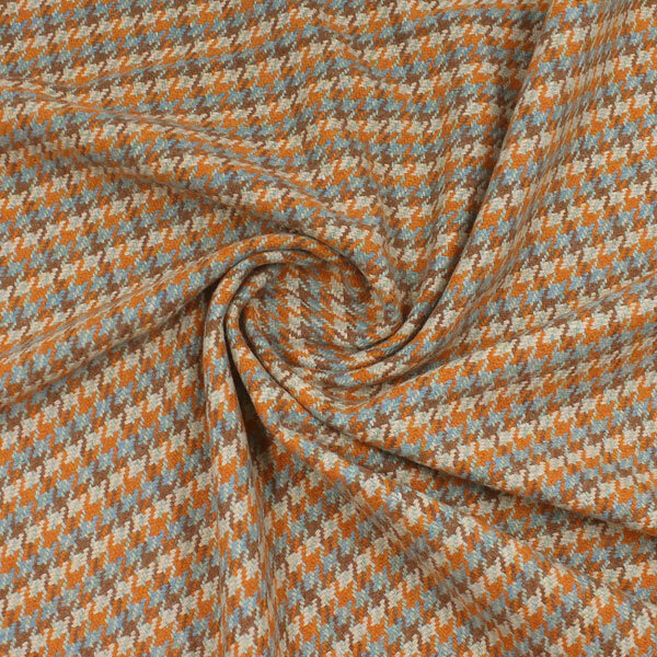 Костюмная ткань "Гусиные лапки" Ткани-100, бежево-голубая, 100x140см