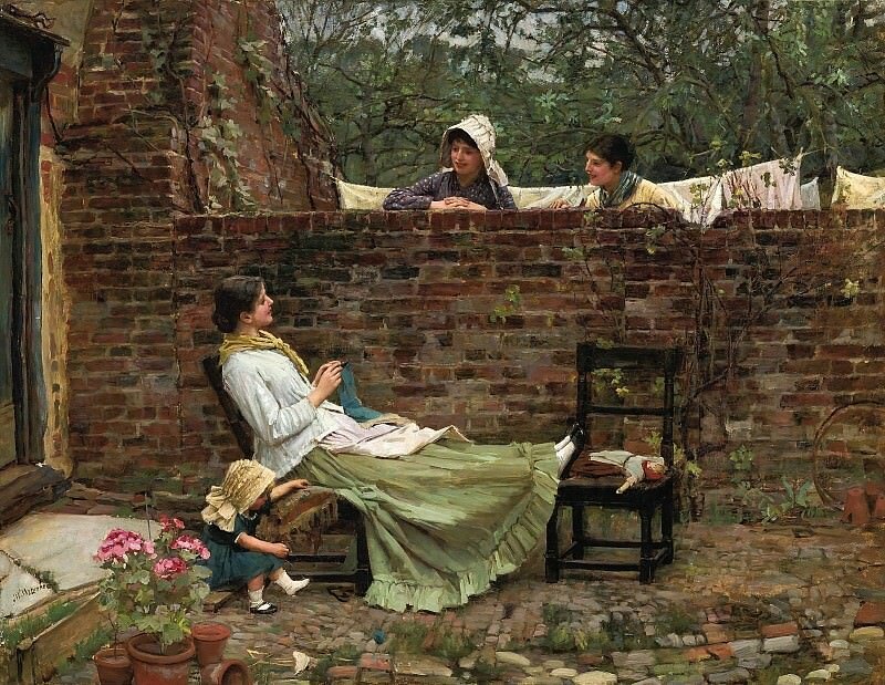 "Сплетницы", Уотерхаус, Джон, картина для интерьера (репродукция) (50х39 см / на подрамнике)