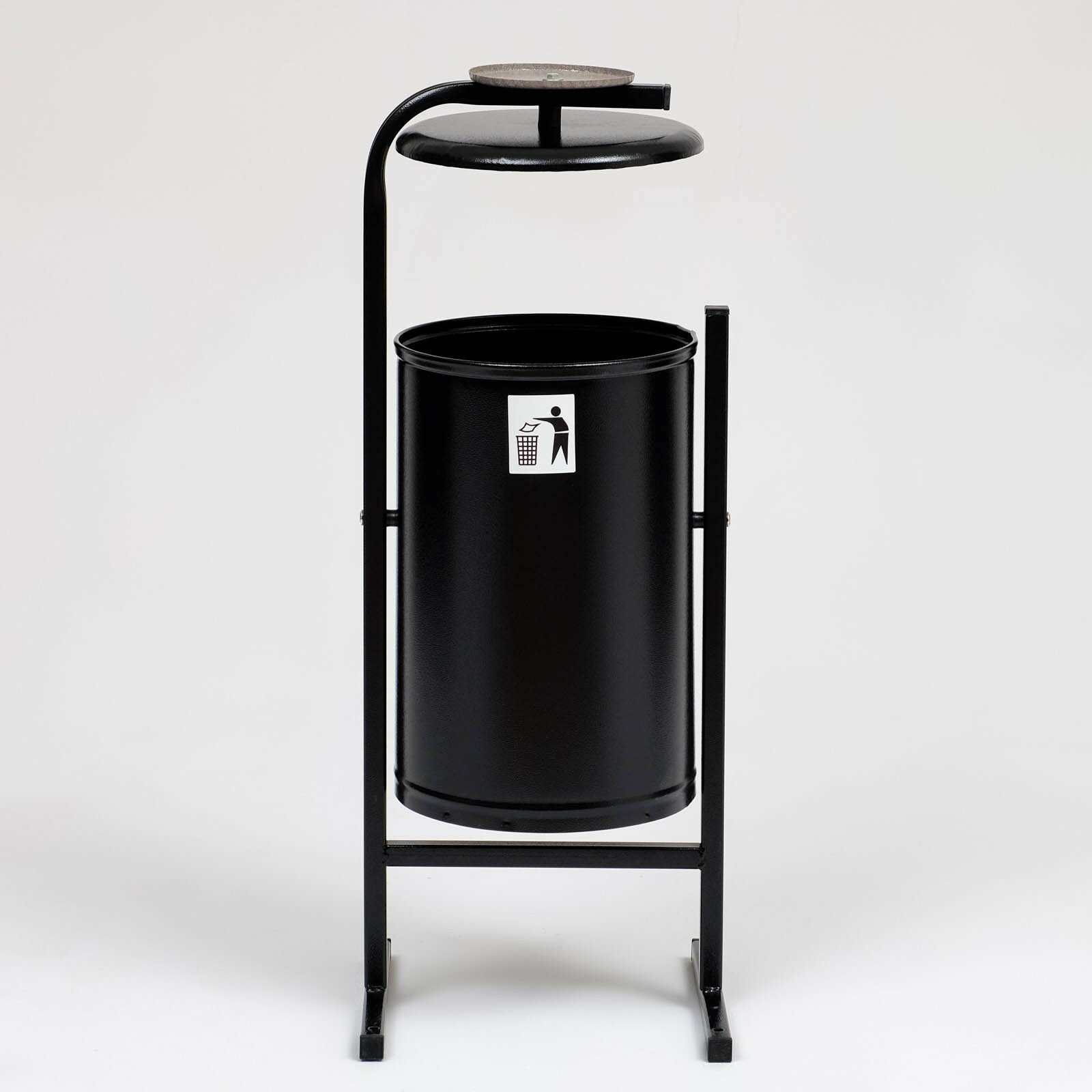Урна для мусора «Космос», уличная, с пепельницей, 21 л, 32×82.5×28.5 см, бак 0.6 мм, чёрная