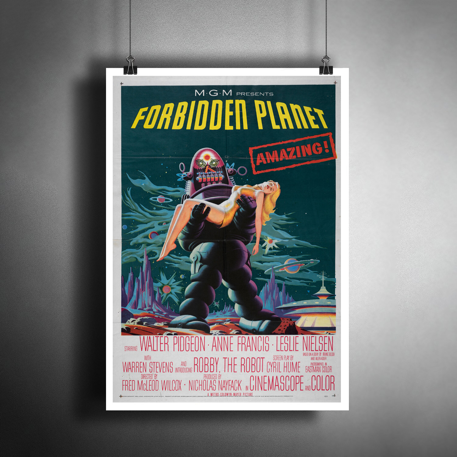 Постер плакат для интерьера "Фильм: Запретная планета (Forbidden planet). Винтаж"/ A3 (297 x 420 мм)