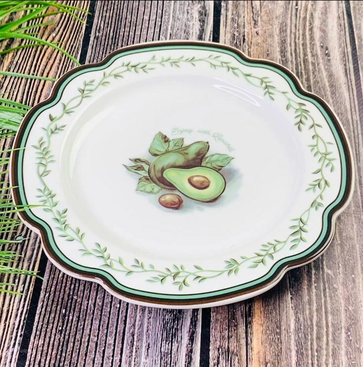 Набор из 6 тарелок 21см авокадо Фарфор 109-067 118-109-067