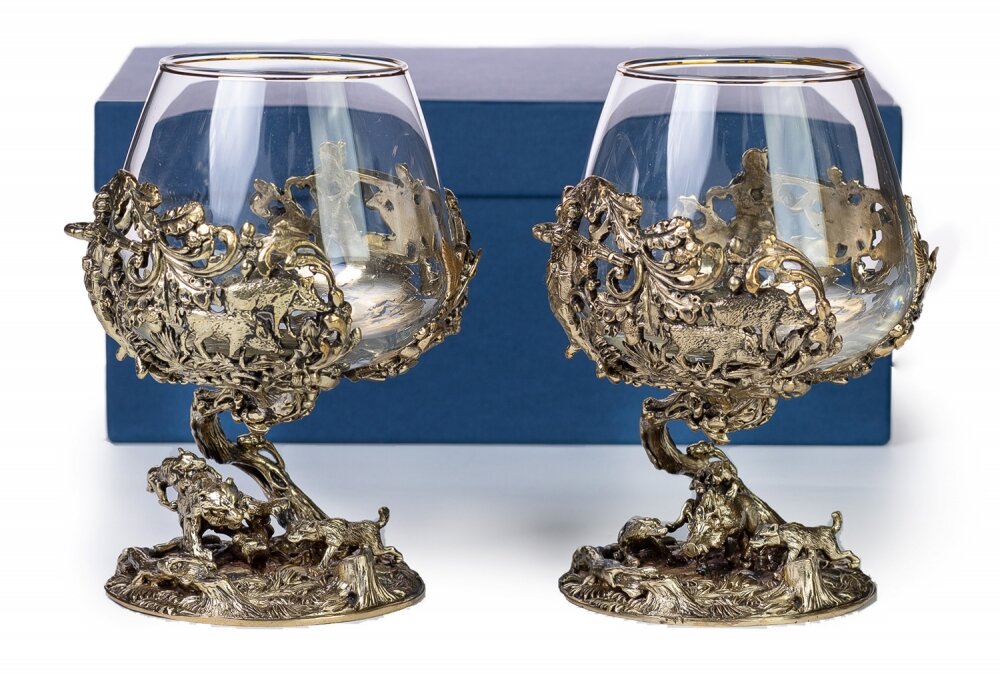 Набор бокалов для коньяка "Кабан и Медведь" 430 мл.