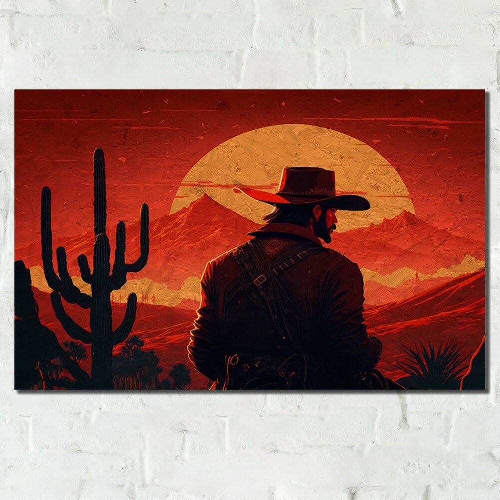 Картина интерьерная на рельефной доске ОСП игры red dead redemption 2 - 7058