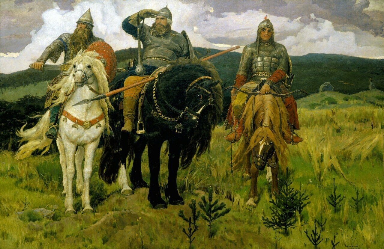 Плакат, постер Три богатыря Виктор Васнецов/Three heroes Victor Vasnetsov на бумаге, размер 21х30см