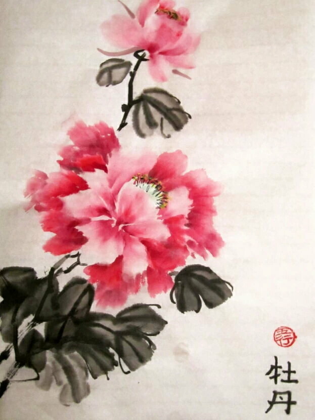 Плакат, постер Chinese painting, Китайская живопись на холсте, размер 42х60см
