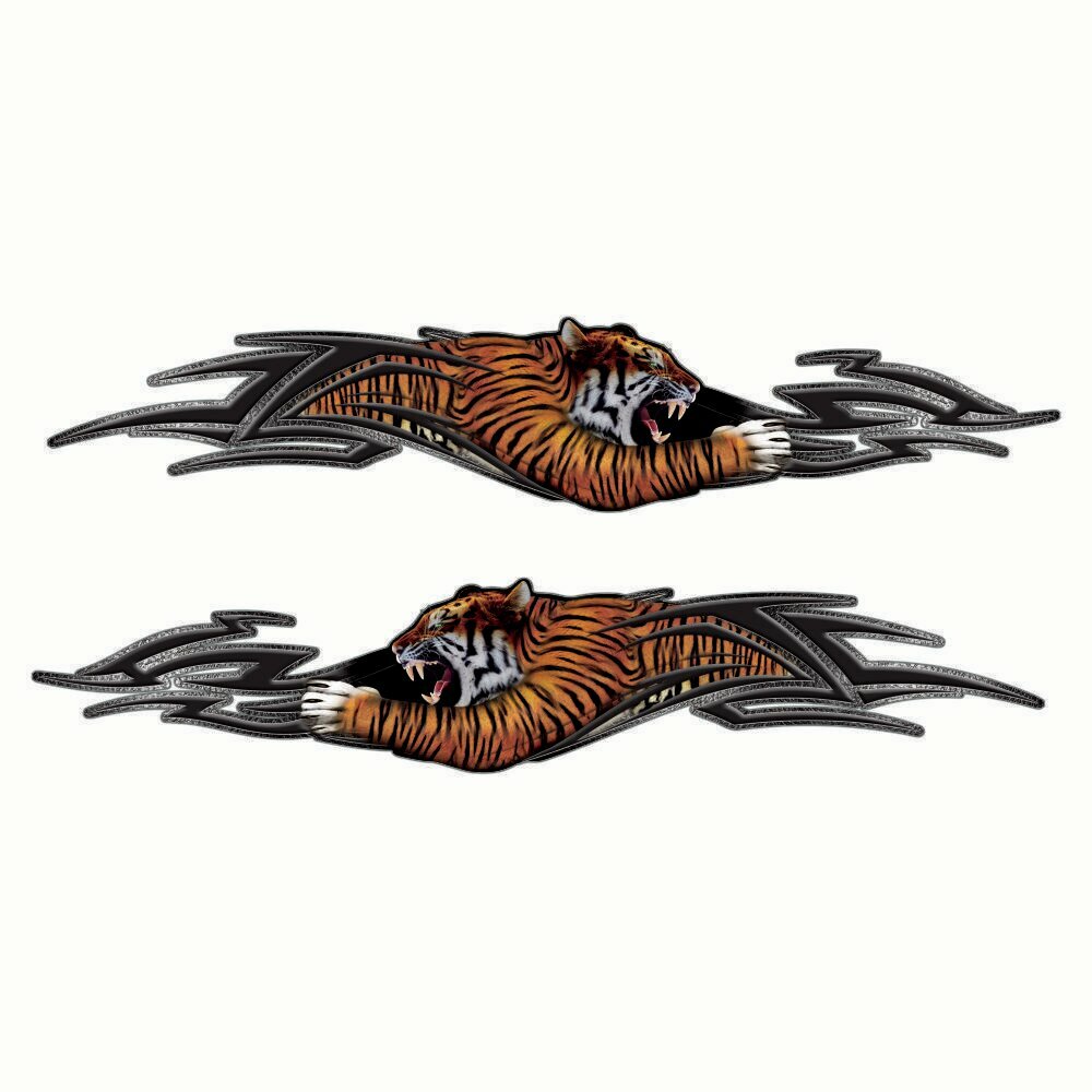 Наклейка брызга "Тату-Тигр", 250х50мм, Арт рэйсинг