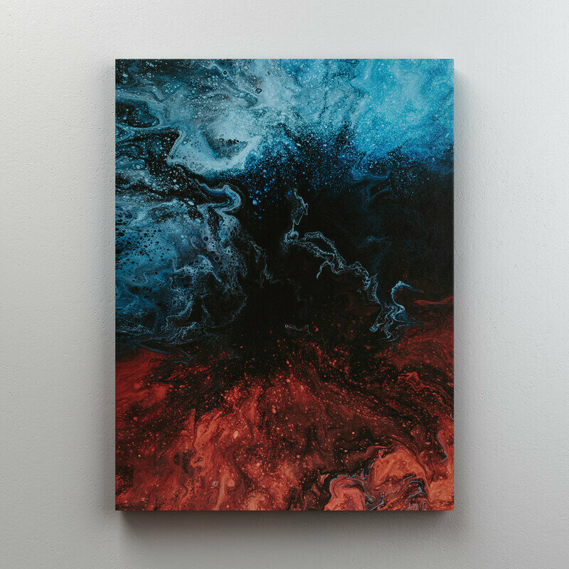 Интерьерная картина на холсте "Разводы краски - абстракция" размер 22x30 см