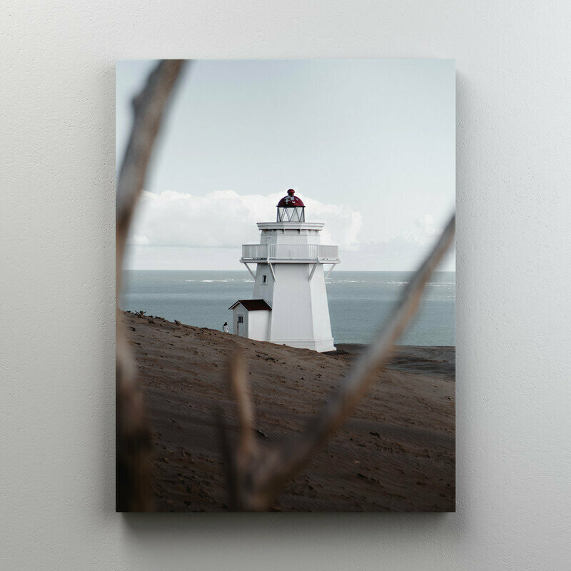 Интерьерная картина на холсте "Белый маяк" размер 22x30 см