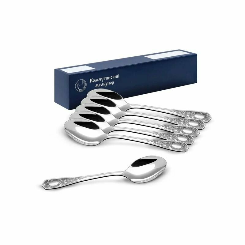 Кольчугинский мельхиор Набор столовых ложек "№1" посеребрение с чернением 6 пр. (КМ7930606)