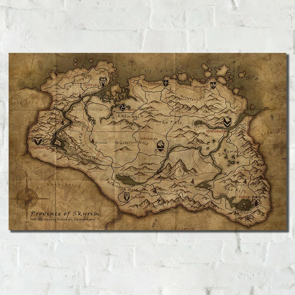 Картина интерьерная на рельефной доске ОСП Игры Elder Scrolls V Skyrim - 14186