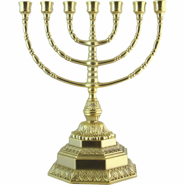 Семисвечник "Менора" (латунь, большая, 34 × 29 × 18 см)
