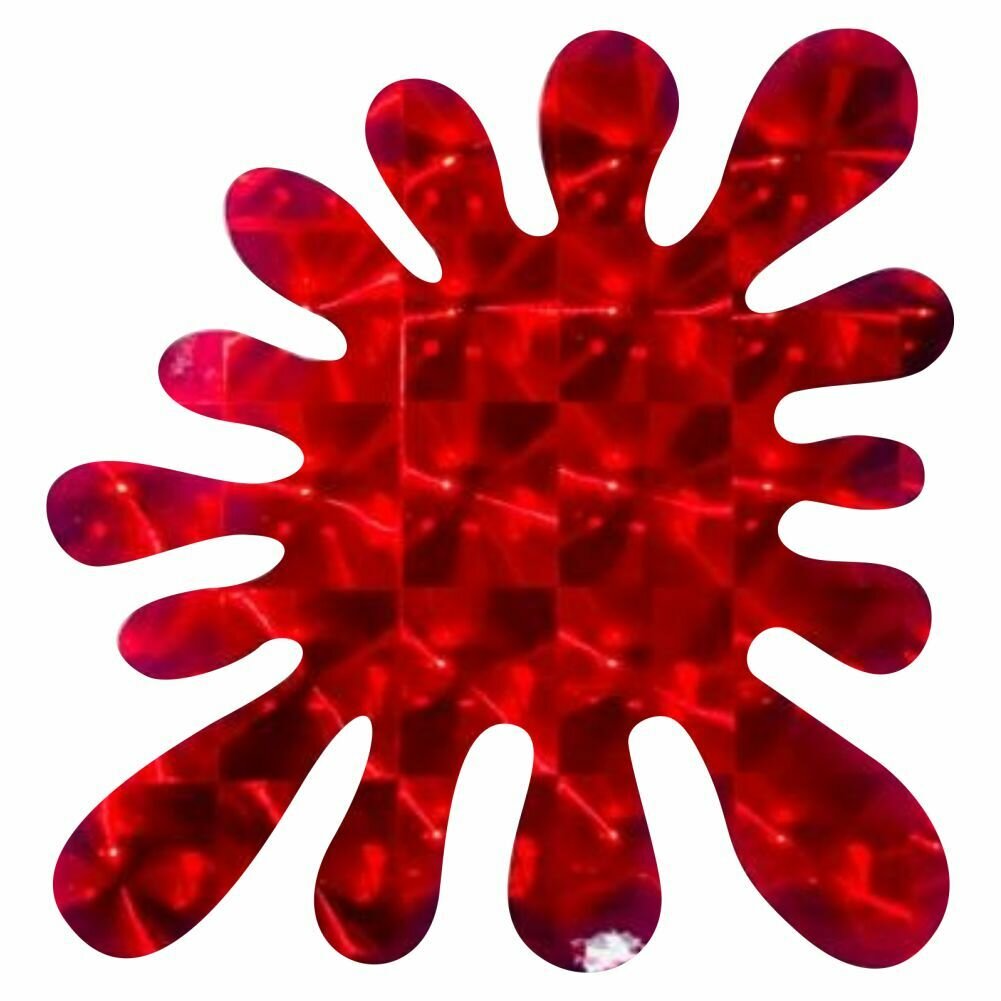 Наклейка "Клякса", большая гологр, красная, 200х200мм, Арт рэйсинг