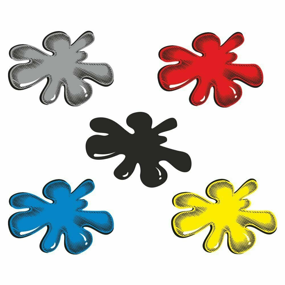 Наклейка "Клякса" (средняя), 100х55мм, цвета в ассортименте, Арт рэйсинг