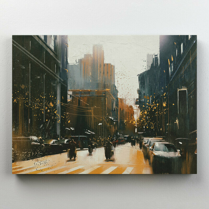 Интерьерная картина на холсте "Иллюстрация - тук туки на дороге" размер 40x30 см