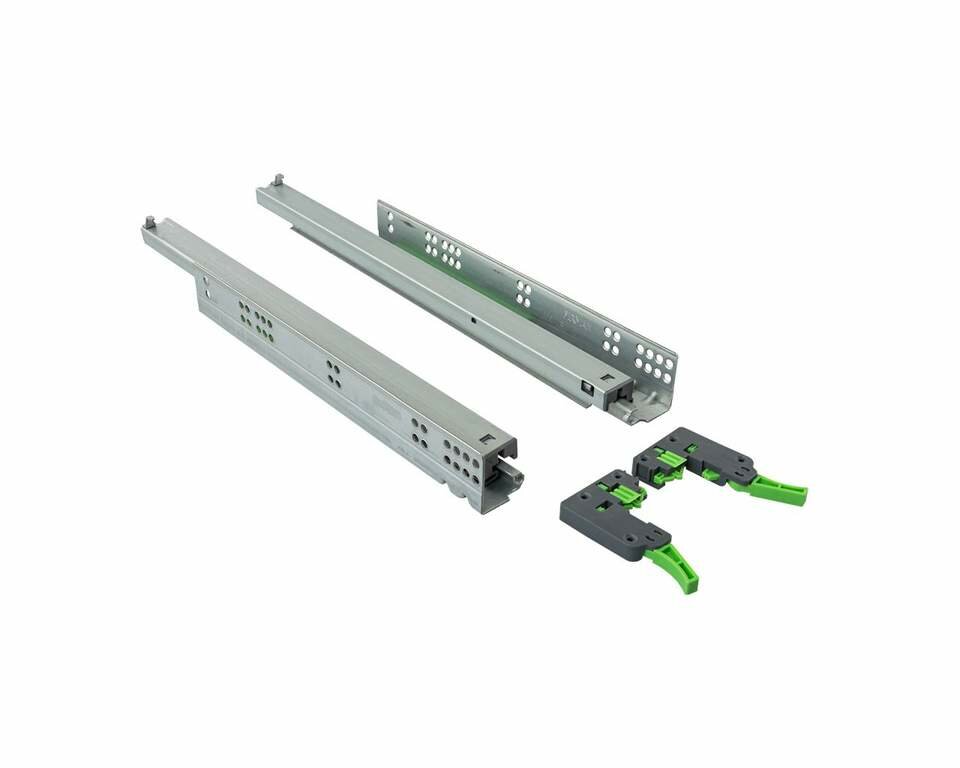 Комплект направляющих Push-to-Open скрытого монтажа Firmax Smartline, L=350мм, полного выдвижения, для ЛДСП 16 мм, (2 направляющие + 2 крепления)