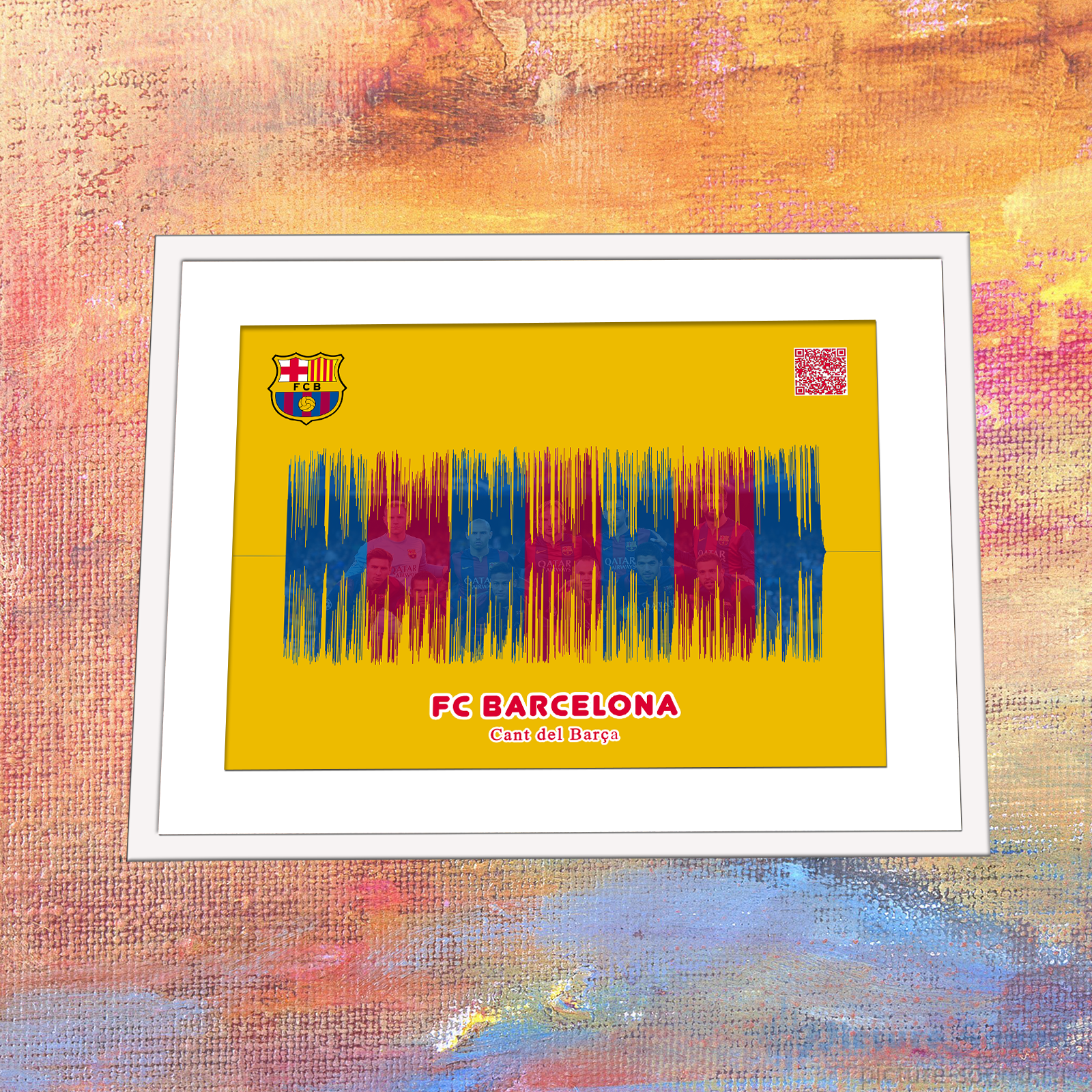 Картина со звуком: гимн ФК Барселона с паспарту