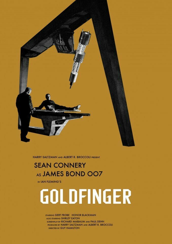 Плакат, постер James Bond 007: Goldfinger/Агент 007 на бумаге, размер 60х84см