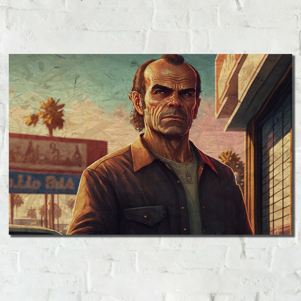 Картина интерьерная на рельефной доске ОСП Игры Grand Theft Auto V - 17132