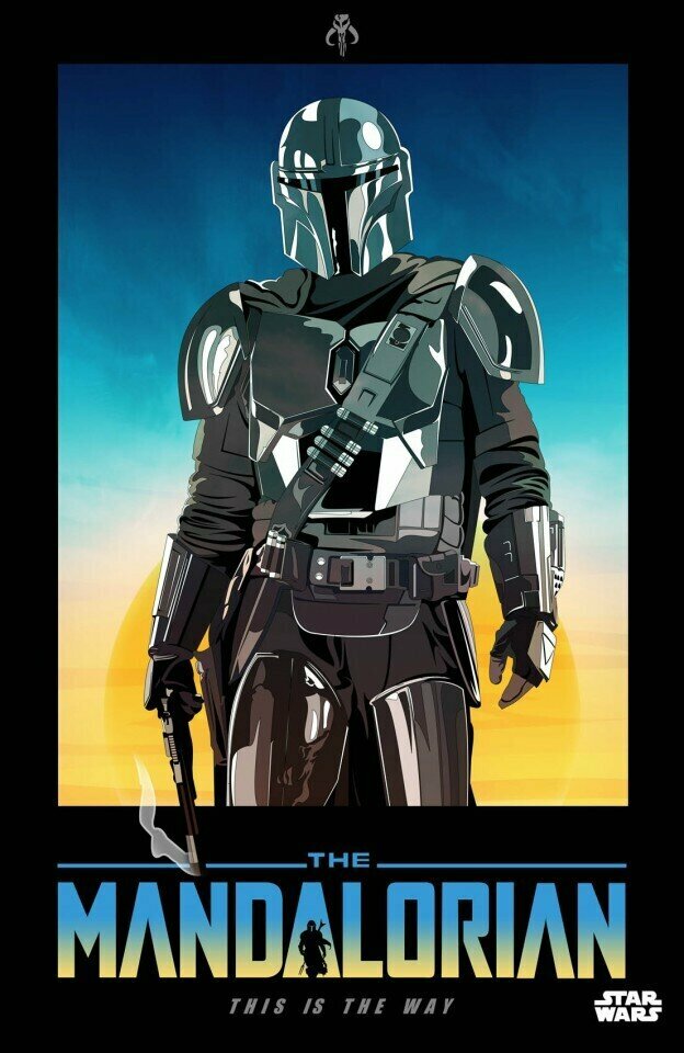 Плакат, постер Мандалорец/The Mandalorian на бумаге, размер 21х30см