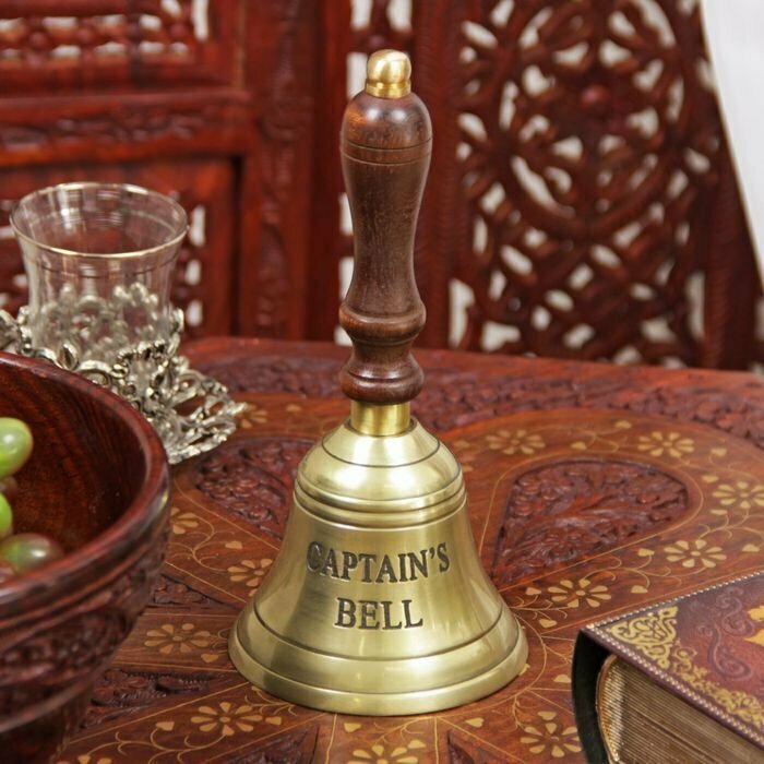 Колокольчик "Капитан" с ручкой (высота 19 см)
