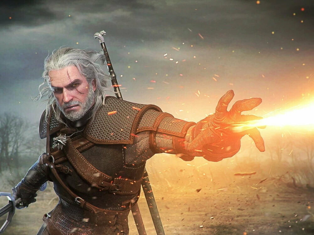 Плакат, постер Witcher 3, Wild Hunt, Ведьмак на холсте, размер 21х30см