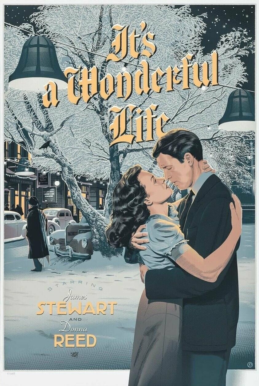 Плакат, постер Эта замечательная жизнь (Its a Wonderful Life, 1946г) на холсте, размер 42х60см