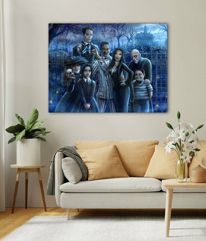 Интерьерная картина на холсте "Готическая семейка Аддамс" размер 60x45 см