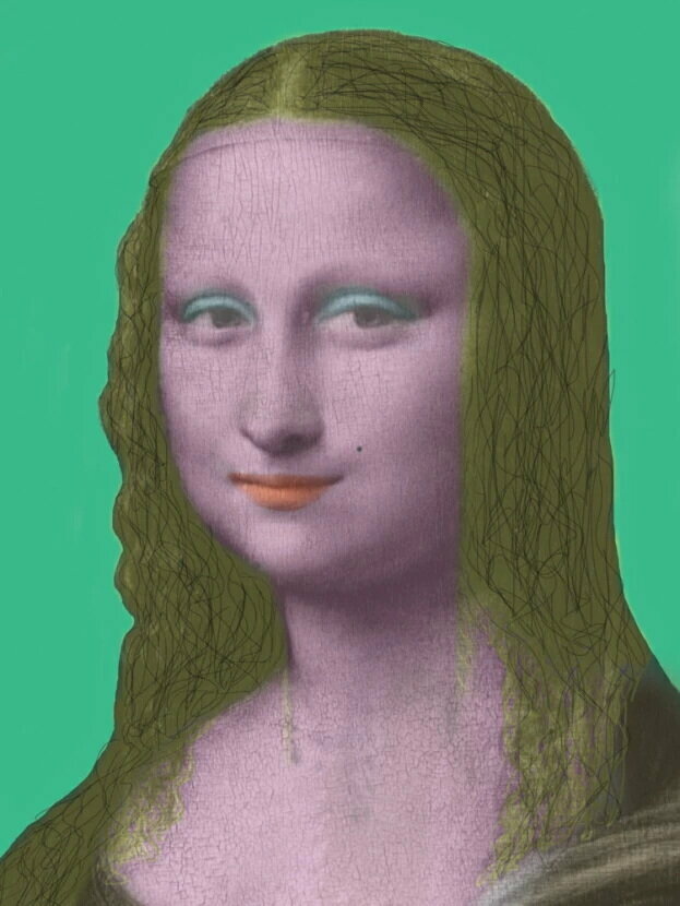 Плакат, постер Andy Warhol, Энди Уорхол-Мона Лиза на бумаге, размер 30х42см