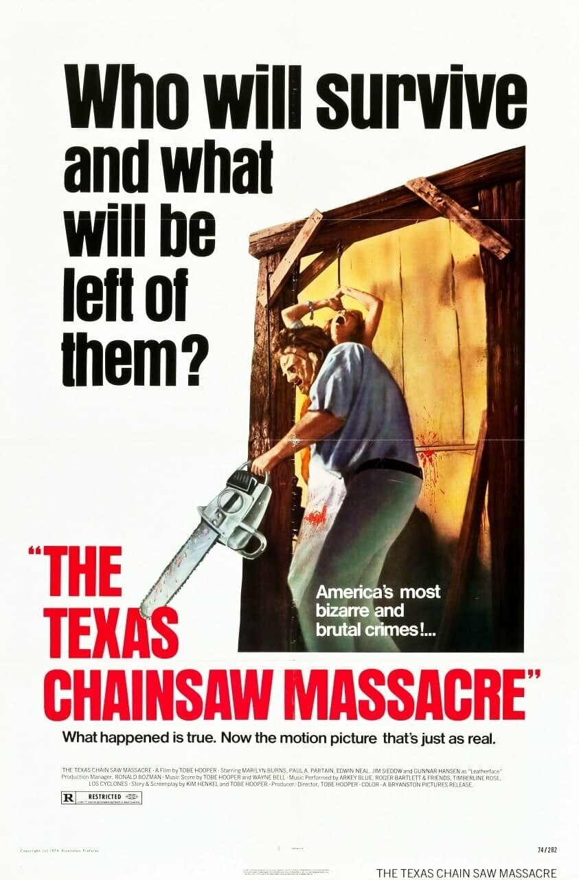 Плакат, постер Техасская резня бензопилой (The Texas Chain Saw Massacre, 1974г ) на бумаге, размер 21х30см
