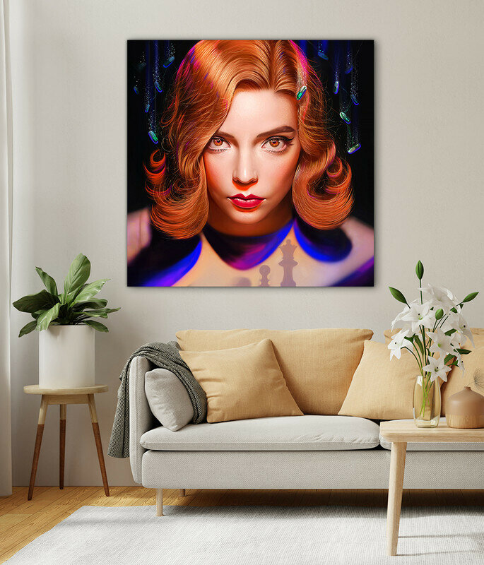 Интерьерная картина на холсте "Ход королевы - Аня Тейлор Джой" размер 45x45 см