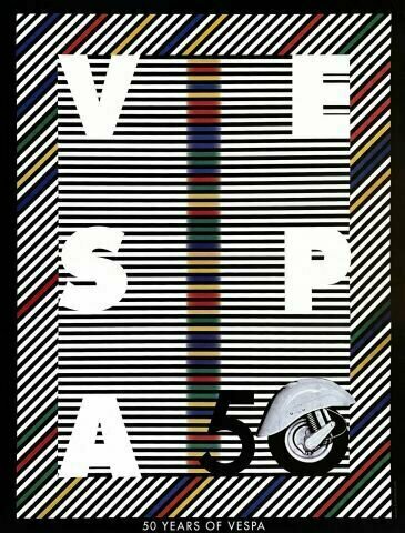 Плакат, постер Milton Glaser-VESPA-Милтон глейзер-веспа на бумаге, размер 21х30см