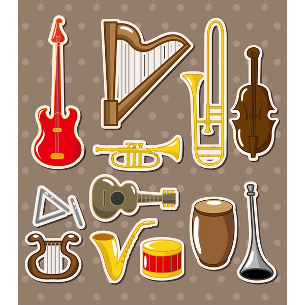 Наклейки стикеры Музыкальные иструменты