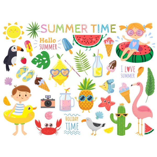 Наклейки стикеры Летнее время