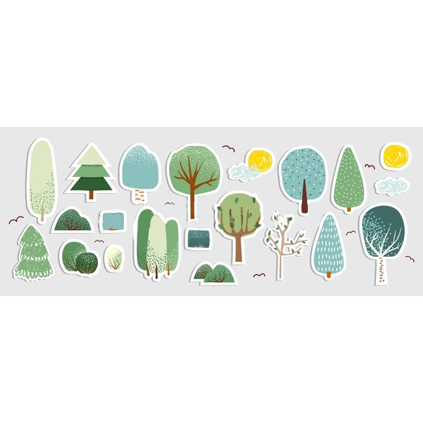 Наклейки стикеры Деревья