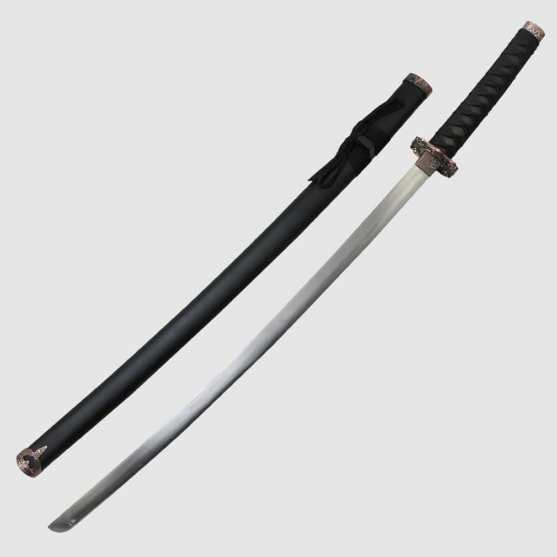 Меч самурайский. Ножные черные, цуба медная (сувенирный) KSVA-JL-021-BR-KA
