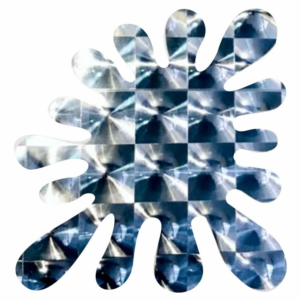 Наклейка "Клякса", средняя гологр, серебро, 150х150мм, Арт рэйсинг