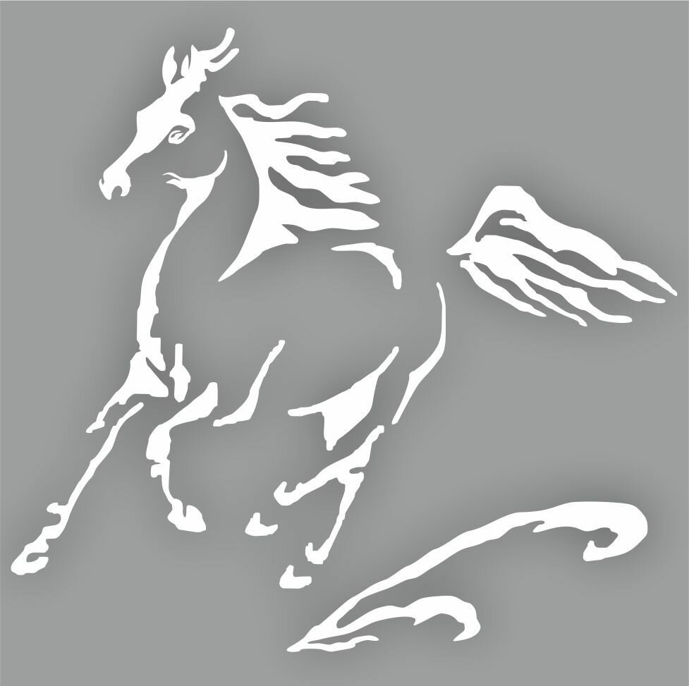 Наклейка "Лошадь", 400х400мм, белая (плоттер), Арт рэйсинг