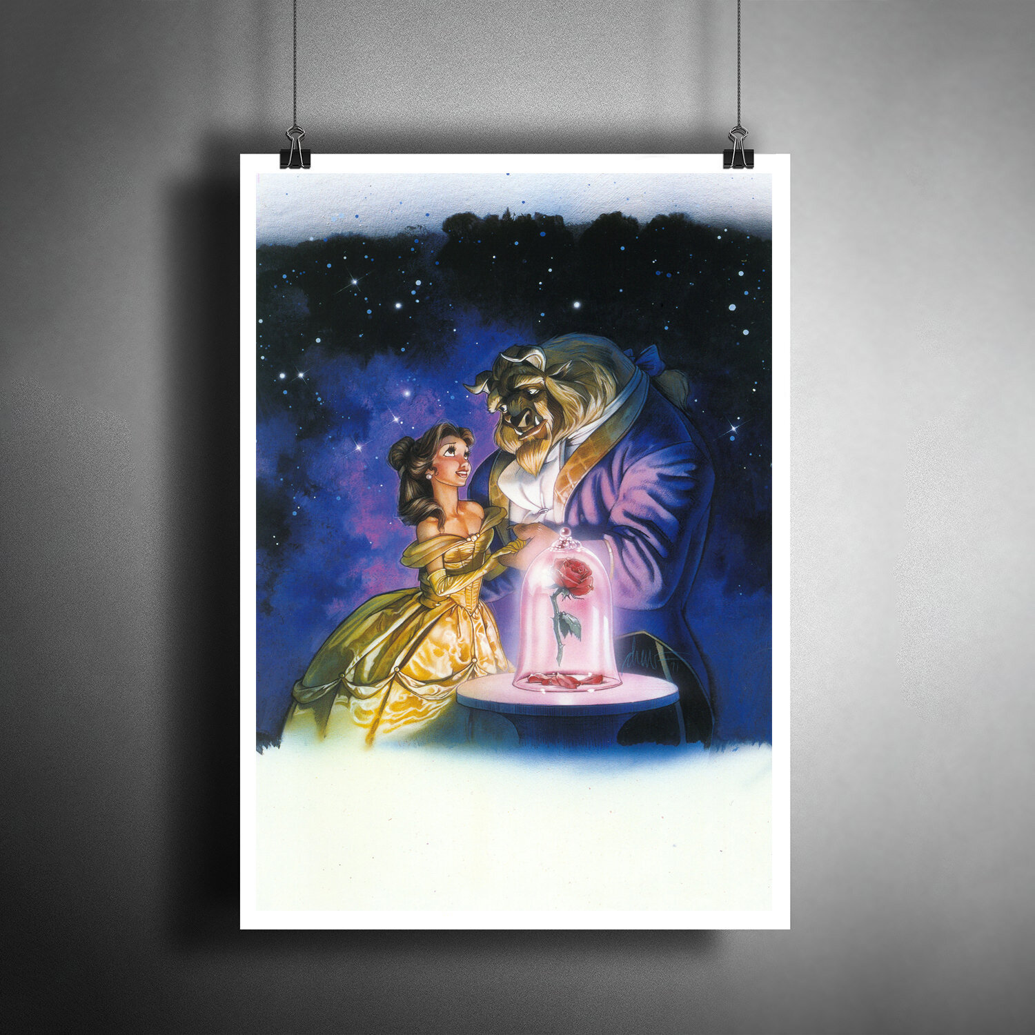 Постер плакат для интерьера "Красавица и чудовище. Красавица Белль и Принц Адам"/ A3 (297 x 420 мм)