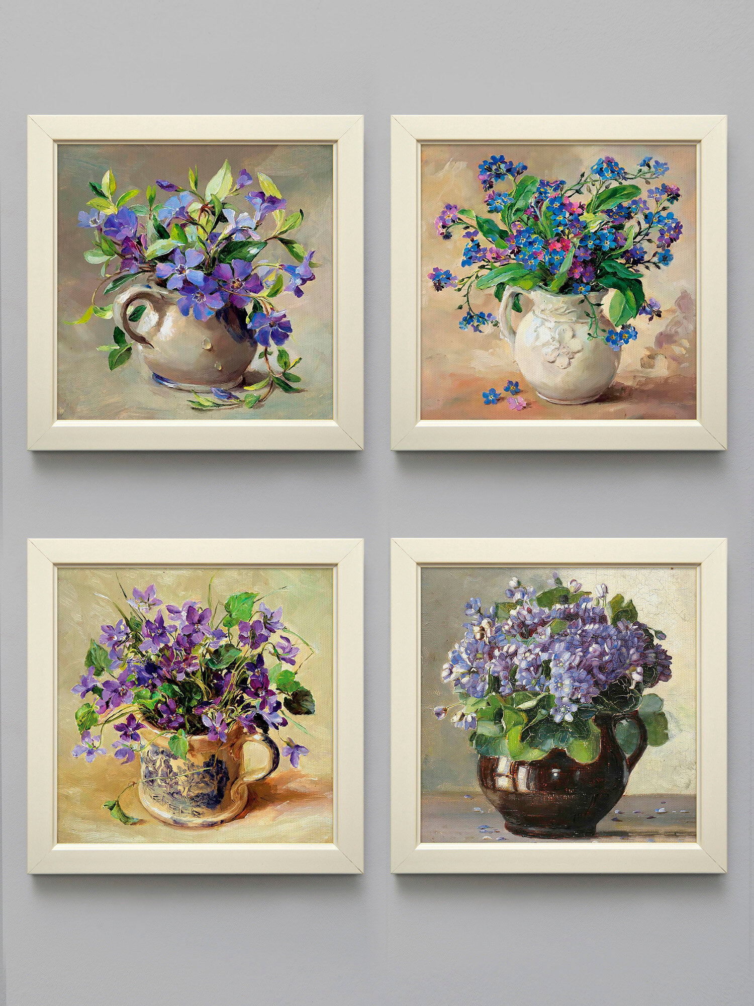 Комплект из 4х картин в раме